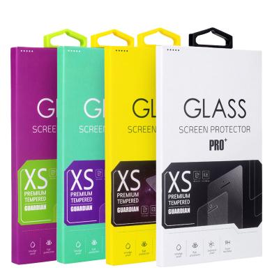 fábrica de reciclaje de encargo de la impresión de la caja de papel con la suspensión plástica para el protector de cristal de la pantalla