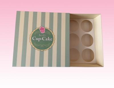 China custom retail cupcake gift paper packing box factory with hole to hold cupcake for sale