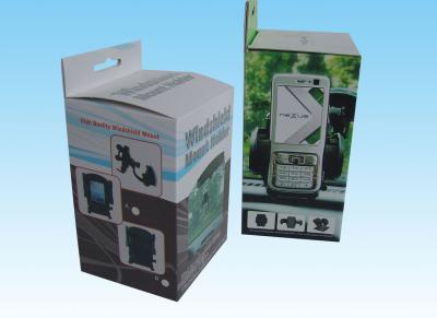 China caja de papel reciclada aduana al por mayor con la manija para el soporte de coche de la tableta en venta