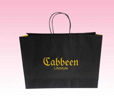 China custom wholesale black kraft paper clothing tote bags printing for sale supplier for sale