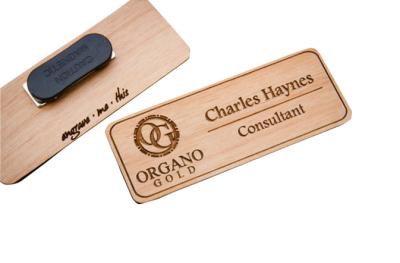 etiquetas de nombre grabadas personalizadas etiquetas de nombre magnéticas con logotipo fábrica de insignias de identificación de empresa