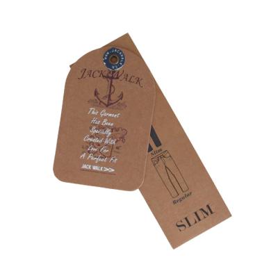 China custom recycled clothing kraft paper hang tag with eyelet manufacturer for sale