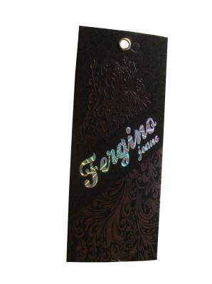 China custom t shirt tags labels paper tags on clothes with holographic logo factory for sale