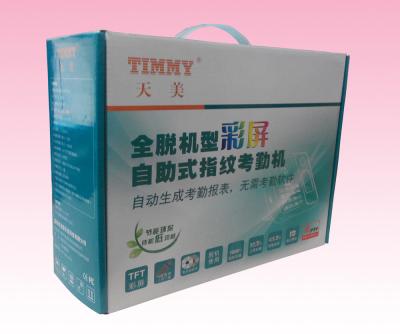 China custom corrugated cardboard mailing boxes printing with plastic handle factory for sale