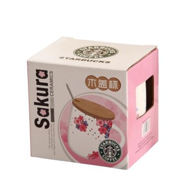 tamaños de encargo de las cajas de la taza de la cartulina que embalan acanalada en venta con la fábrica de la ventana