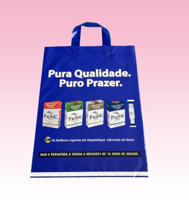 custom Eco-Friendly plastic retail bags with plastic handle artwork printing
