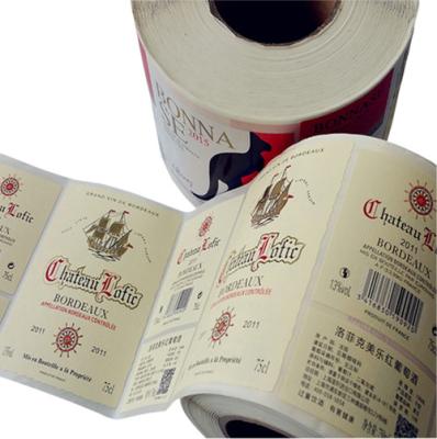 China impresión auta-adhesivo de encargo de la etiqueta de la etiqueta engomada para la fábrica de la botella de los vinos y de las bebidas espirituosas en venta