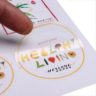 China custom printing colorful plastic clear stickers in bulk with matt finishing for sale