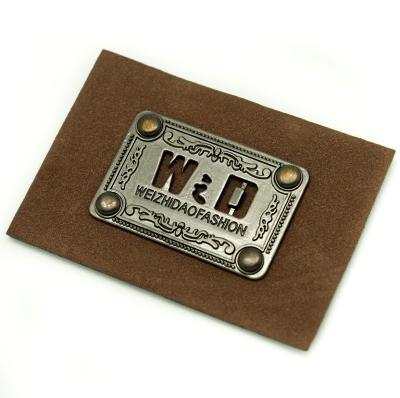 China custom printing genuine leather clothing size labels leather suitcase tags badge for sale