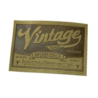 China custom printing genuine leather clothing size labels leather suitcase tags badge for sale