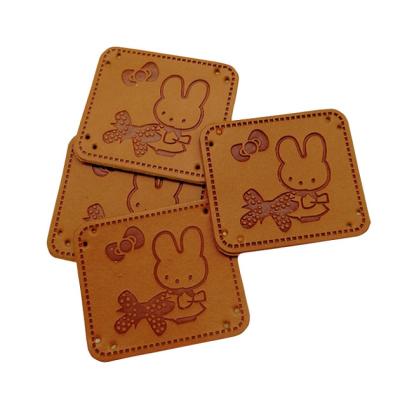 China custom real leather jacket patches leather gift tags leather tags for knitting for sale