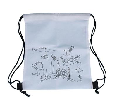 China custom 210D Polyester woven drawstring bags with logo printing manuracturer for sale