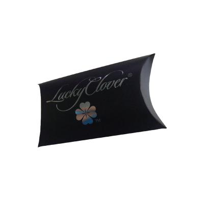 China Custom Black Paper Pillow Box With Silver Foil Stamping Logo – Luxury Printed Packaging Manufacturer for sale