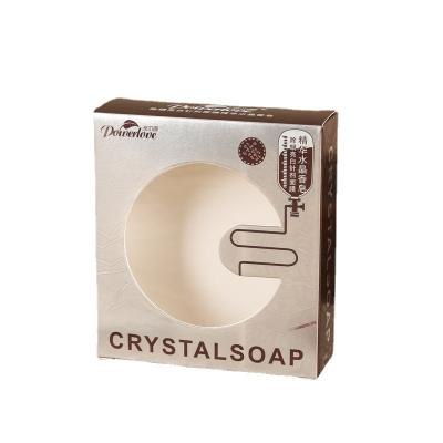 China Cajas de jabón de papel kraft personalizadas con ventana transparente   Embalaje ecológico para jabones hechos a mano y orgánicos en venta