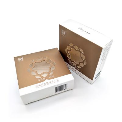 China Cajas de embalaje de jabón de papel reciclado personalizadas con ventana de PET/PVC – Cajas impresas al por mayor en venta