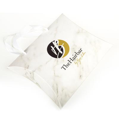 China Custom Luxury Wig Pillow Boxes with Handle – Printed Hair Packaging for Wigs & Extensions for sale