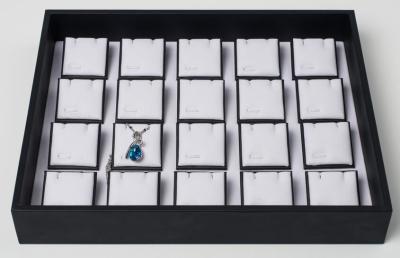 China 20 Components Jewelry Display Tray PU Leather For Pendant And Earring Show for sale