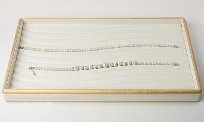 China Jewelry Display Trays Made In MDF And PU Leather For Pearl Necklace for sale