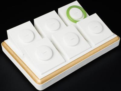 China 6 Compartments Jewelry Display Trays In White Color For Bangle Show for sale