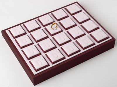 China 20 Compartments Jewelry Display Trays In Red Color For Finger Ring Show Props for sale