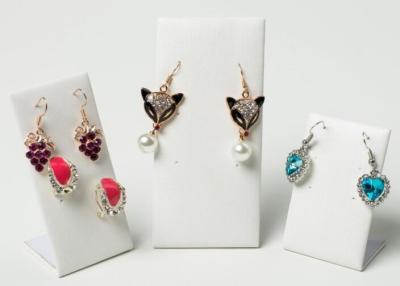 China White Leather Jewelry Display Stands For Earrings Display Holder for sale
