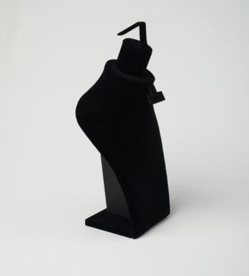 China Professional Black Velvet Long Necklace Holder Stand Lightweight With Logo Printed for sale