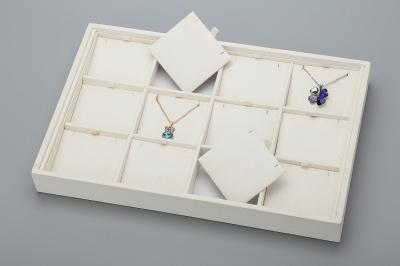 China Jewelry Stackable Trays In  White Color PU Leather Material For Pendant Show for sale