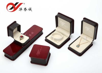 China Jewelry Storage Plastic Jewellery Box Handmade Burgundy Color With Paint Cover for sale