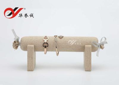 China Yellow Linen Acrylic Bangle Display Stands , Customized Jewelry Holder Stand for sale