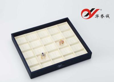 China Blue 25 Crossed Jewelry Display Trays MDF Wood Type For Ring Show ISO 9001 Certified for sale