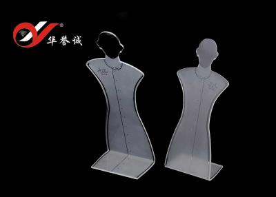 China Acrylic Jewelry Display Neck Stand In White For Necklace Exhibition for sale