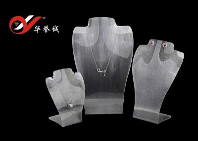 China Acrylic Neck Stand Jewelry Display In White For Necklace And Pendant Display for sale