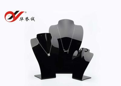 China Acrylic Jewelry Display Props In Black Neck Stand For Necklace Show for sale
