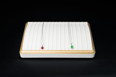 China Leather Jewelry Display Trays 16 Lines For Necklace And Bracelet Display Prop for sale