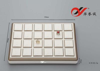 China 24 Components PU Leather Jewelry Display Trays For Finger Ring Display for sale