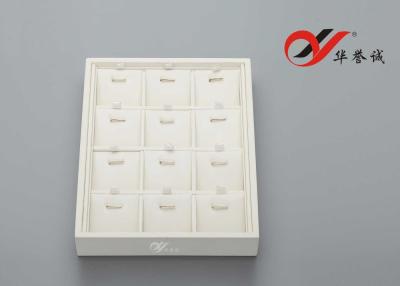China 12 Inlays Tilt Off-White PU leather Pendant Exhibition Trays For Pendant Display for sale