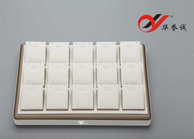 China 15 Inlays Off-White Leather Pendant Display Organizer Trays For Jewelry Display for sale