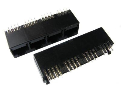 China RJ45 connector 1x4 180° for sale