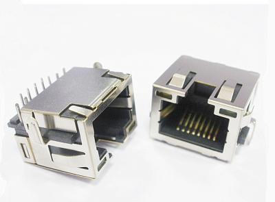 China RJ45 Modular Jack,Shielded, THT,Reflow Soldering, LED for sale