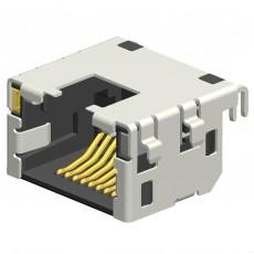 China RJ45 Modular Jack,Shielded, THT,Reflow Soldering, LED for sale