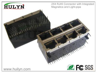 China Stacked 2x4- RJ45 with transformer RJ45 JACK for sale