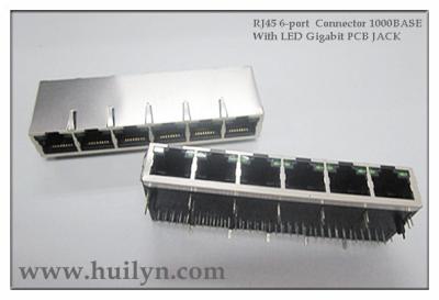 China 6 ports RJ45 connector with transformer,RJ45 JACK for sale