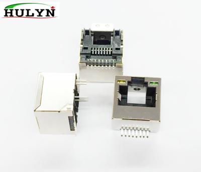 China Ultra-thin RJ45 Connector with LEDs, Surface Mount Type,H12.9MM for sale