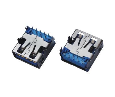 China USB3.0 A Type, Receptacle, Through Hole Type, Reflow Soldering, Offset, Reverse for sale