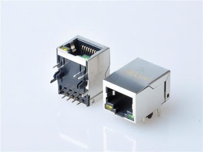 China HULYN RJ45 Shielded RJ45 Modular Jack Connector,with LEDs, 1x1 Ports,RJ45 connector for sale