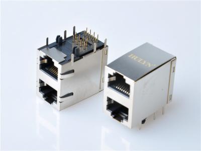 China HULYN RJ45Jack, Shielded RJ45 Modular Jack Connector,with LEDs, 2x1 Ports,RJ45 connector LED for sale