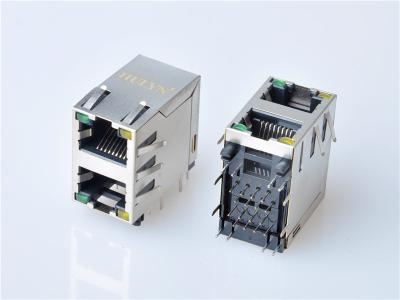 China HULYN RJ45Jack, Shielded RJ45 Modular Jack Connector,with LEDs, 2x1 Ports,RJ45 connector LED for sale