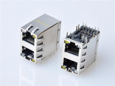 China HULYN RJ45Jack, Shielded RJ45 Modular Jack Connector,with LEDs, 2x1 Ports,RJ45 connector LED for sale
