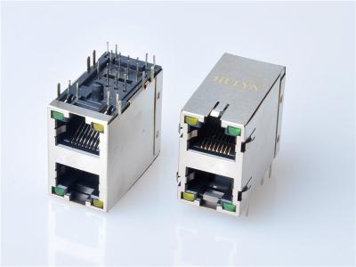 China HULYN RJ45Jack, Shielded RJ45 Modular Jack Connector,with LEDs, 2x1 Ports,RJ45 connector LED for sale