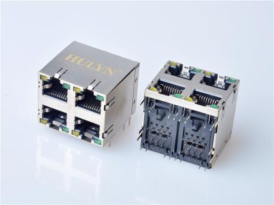 China HULYN RJ45Jack, Shielded RJ45 Modular Jack Connector,with LEDs, 2x1 Ports,RJ45 connector LED for sale